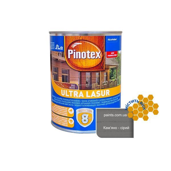 Пропитка для дерева Pinotex Ultra Lasur каменно-серая 1 л – Купить в ...