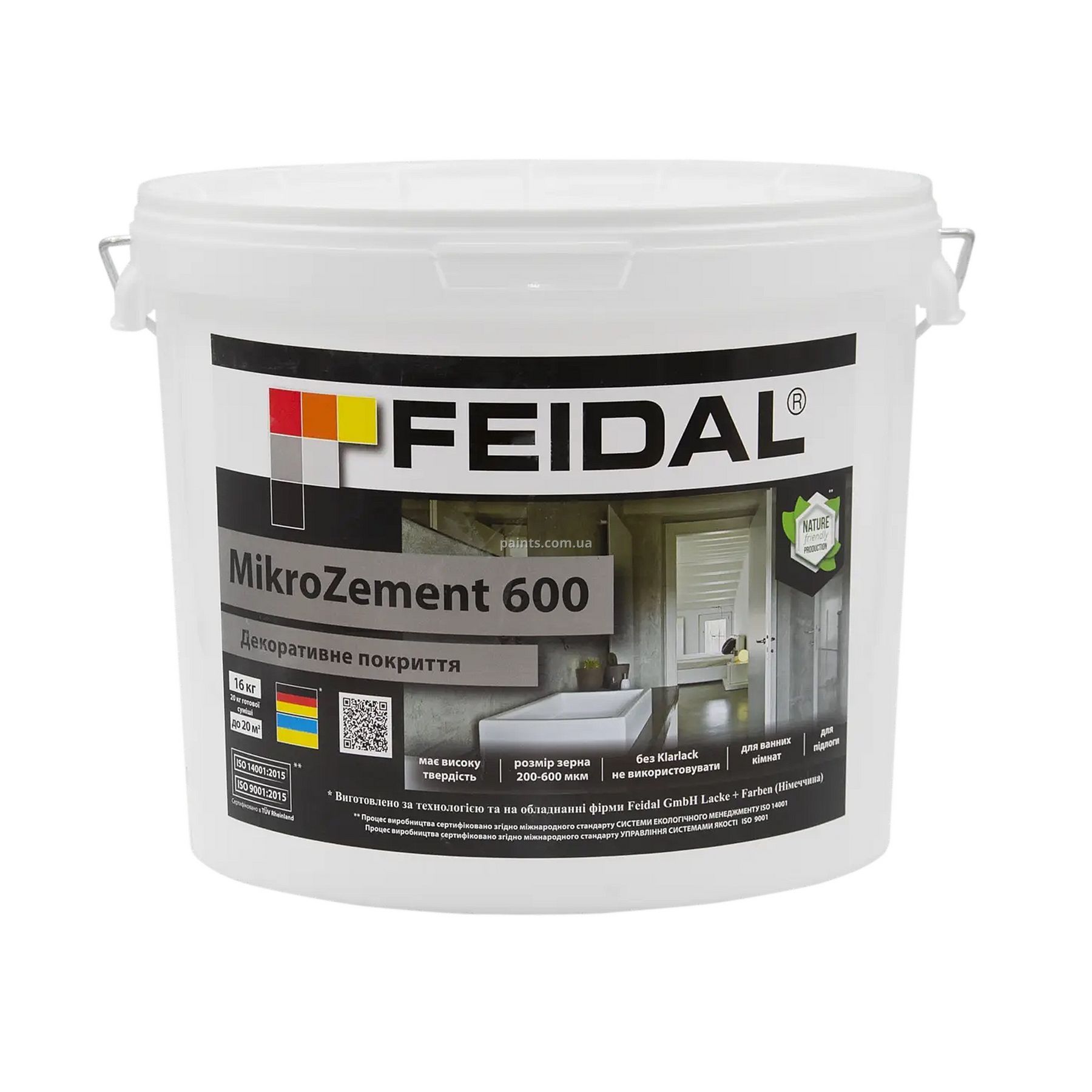 Декоративная штукатурка Микробетон Feidal MikroZement 600 16 кг ...