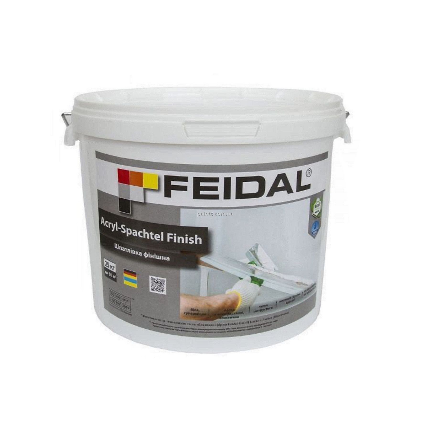 Акрила фінішна шпатлівка Acryl-Spachtel Finish Feidal 25 кг – Купити в ...